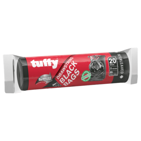 TUFFY BLACK BAG ON ROLL 20's Drawstring | Seagull Industries (Pty) Ltd